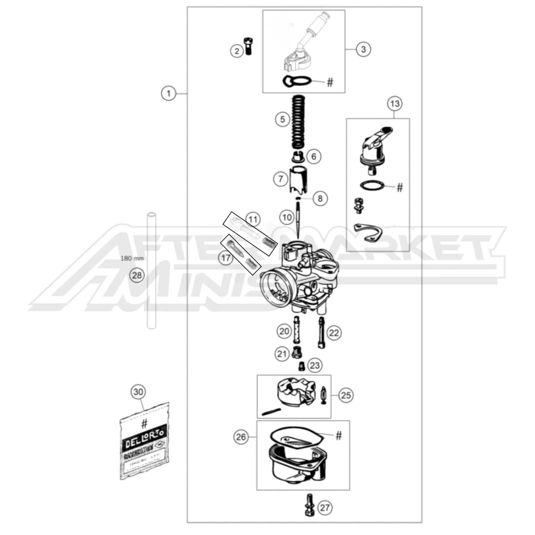 KTM 50 SX Mini - Carburetor Parts 2009-2023| OEM & Aftermarket ...