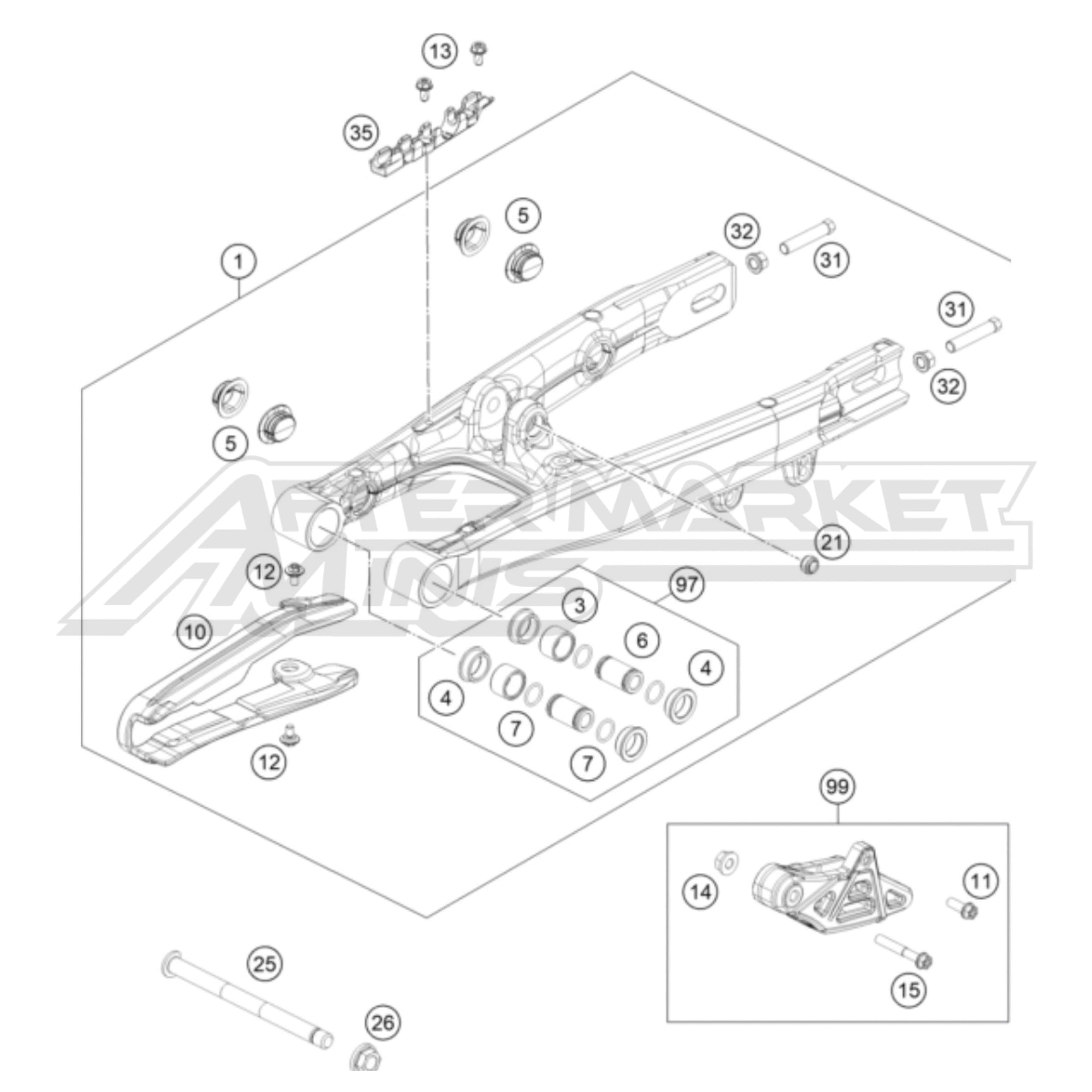 2024 KTM 50 SX Swingarm Parts | OEM & Aftermarket – Aftermarket Minis